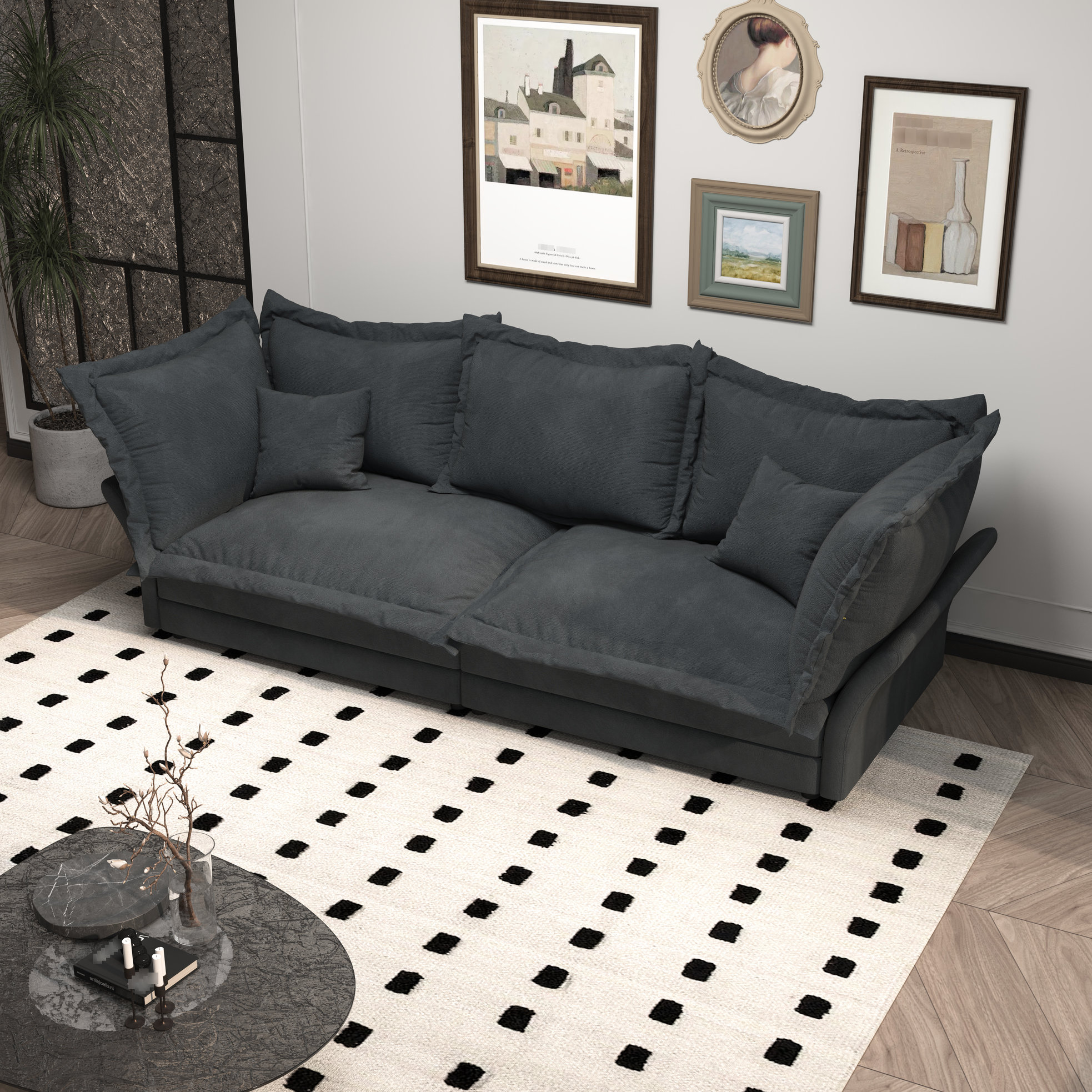 Ivy Bronx Grey 88.38" , Deep Seat With Exceptional Craftsmanship, For Comfortable Living Comfy ...